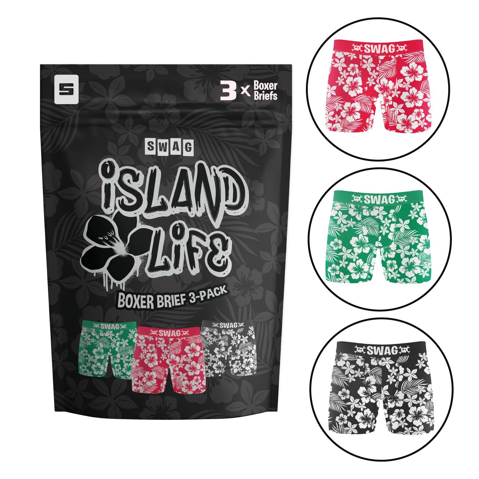 SWAG Island Life Boxer Brief 3-Pack – SWAG Boxers